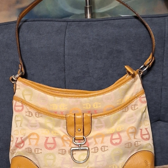 Etienne Aigner | Bags | Etienne Aigner Logo Canvas And Leather Shoulder ...